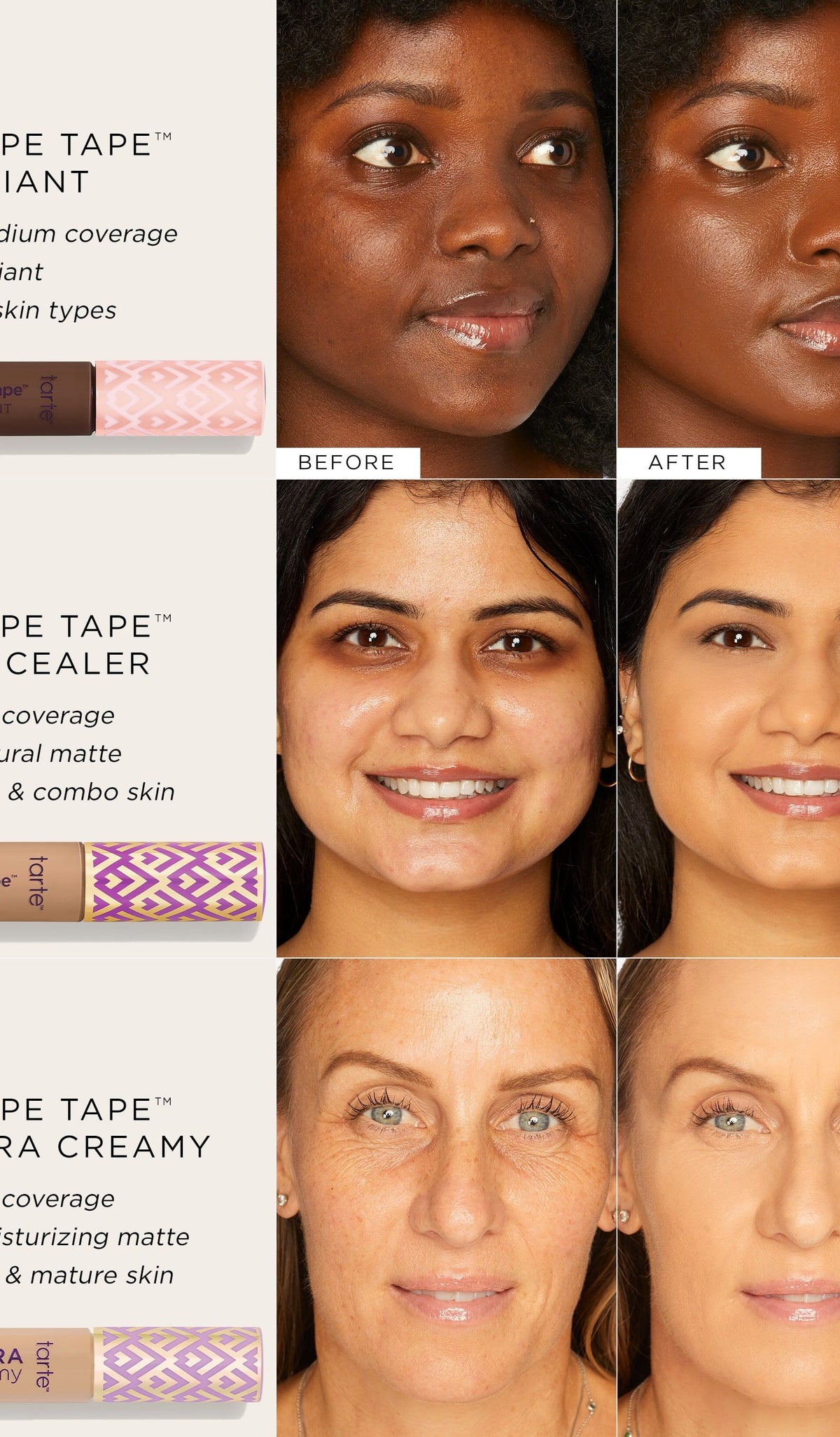 Tarte Shape Tape Full-Coverage Concealer 47S Tan-Deep Sand (tan to dee ...